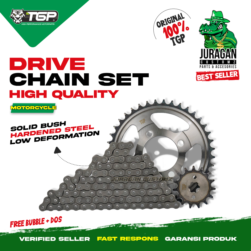 Jual Gear Set Gir Set Drive Chain Set Sepeda Motor Original TGP Rantai Gir Depan Gir Belakang ...