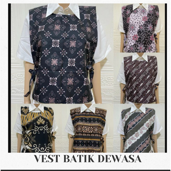 Jual BAJU ROMPI Vest Batik Dewasa Rompi Outer Kerja Outfit Modern ...