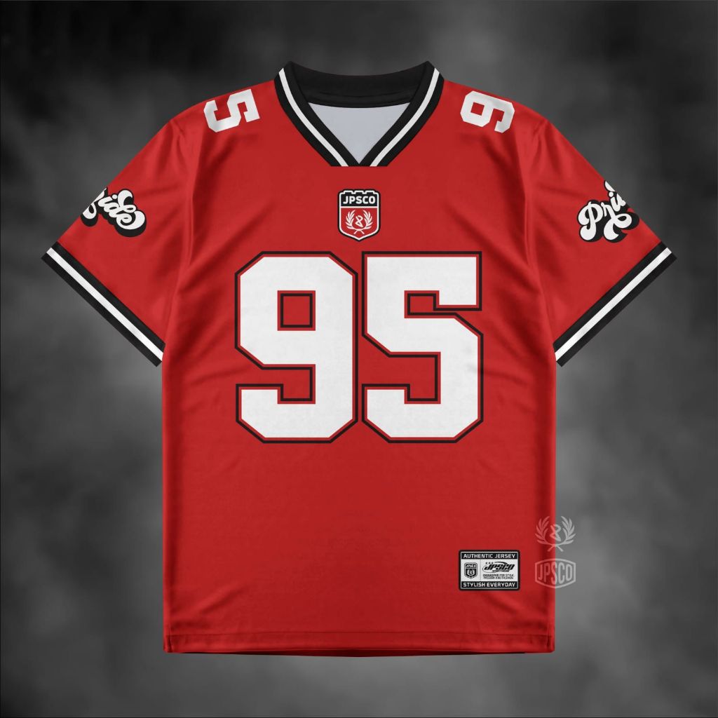 Jual Jersey Vintage Warna Merah Terbaru Series Number 95 Casual Bahan ...