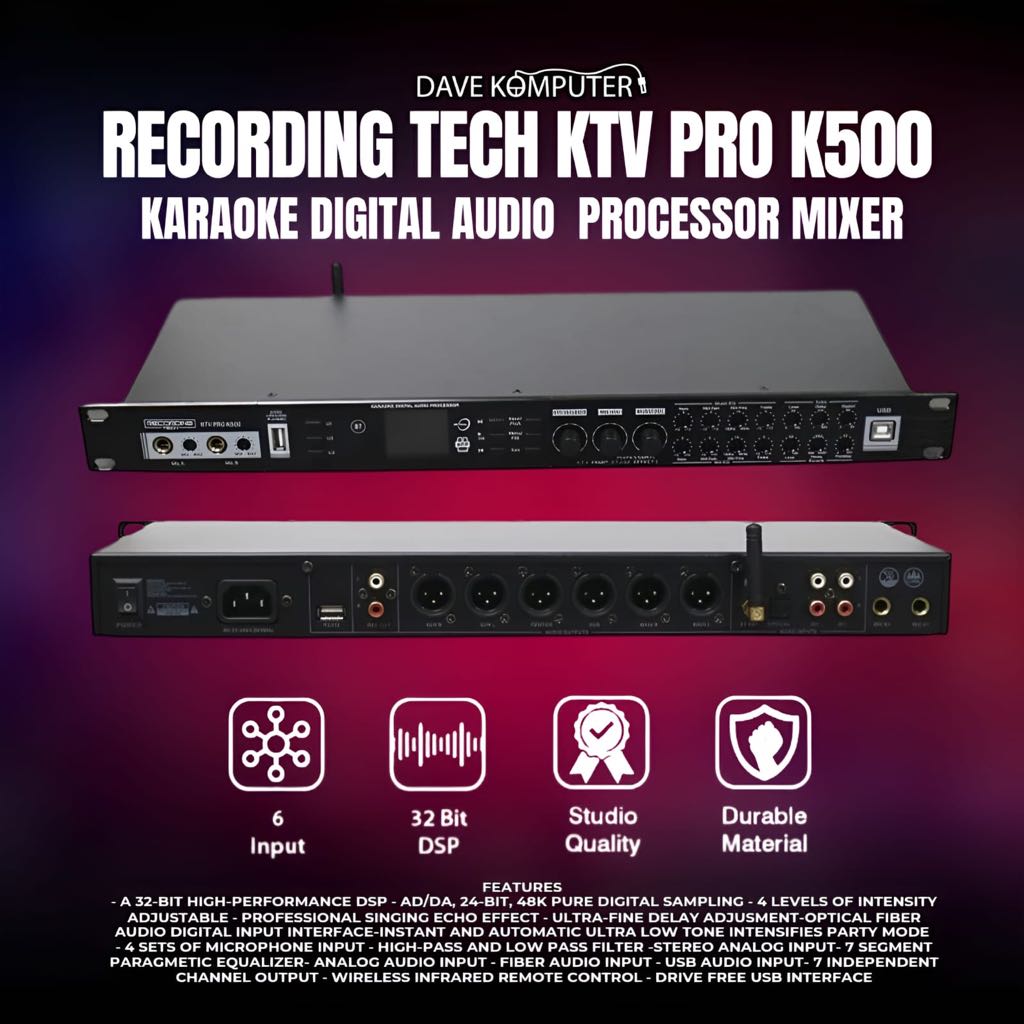 Jual Recording Tech KTV Pro K500 Karaoke Digital Audio Processor Mixer ...