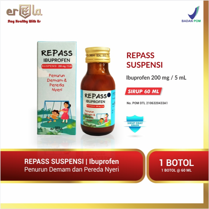 Jual REPASS IBUPROFEN / Penurun Demam dan Pereda Nyeri Anak / 1 Botol ...