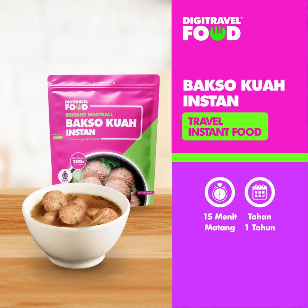 Jual DIGI TRAVEL Bakso Kuah Instan | Makanan Instan Siap Saji | Travel ...