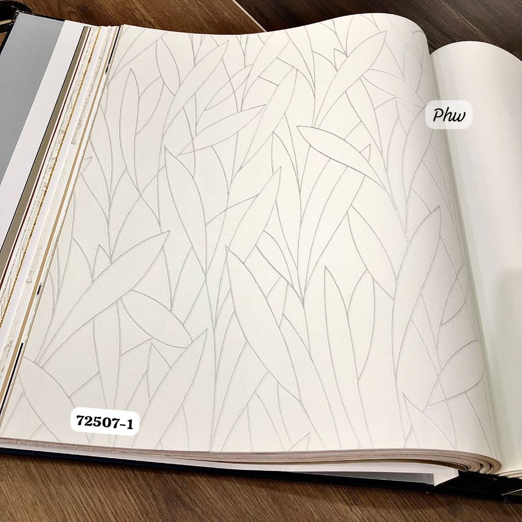 Jual Wallpaper Dinding Motif Daun Simple Minimalis Hijau Sage Putih ...