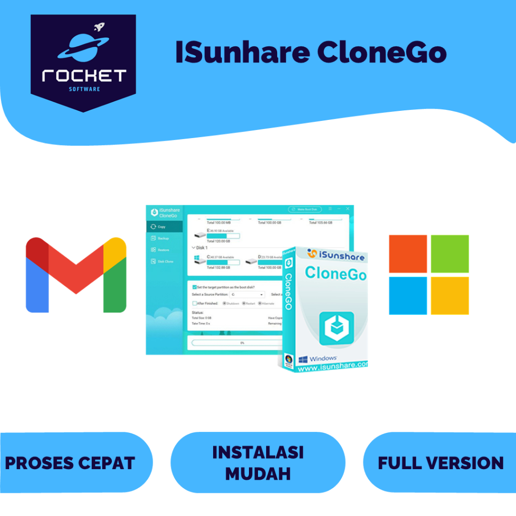 Jual iSunshare CloneGo Full Version Aplikasi backUp Restore Disk Clone ...