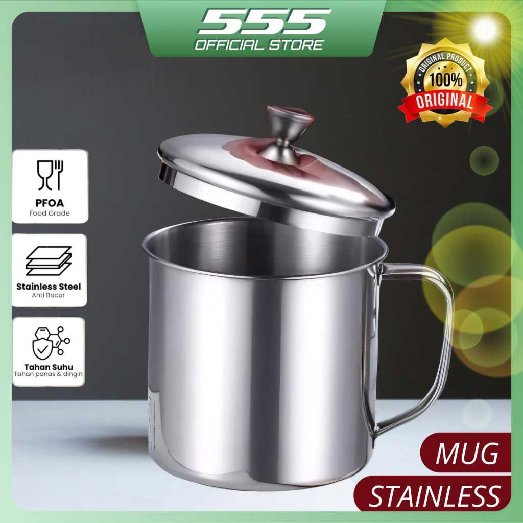Jual Mug Stainless 9 cm Dengan Tutup Cangkir Stainless Kopi Teh Tempat ...