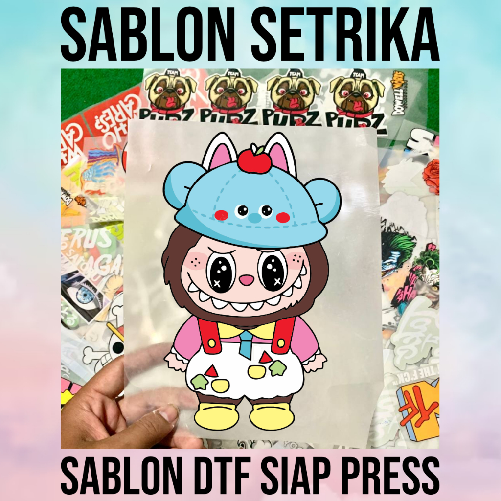 Jual STIKER DTF SABLON SETRIKA TEMA LABUBU HEWAN LUCU SUMMER LUCU CHIBI ...