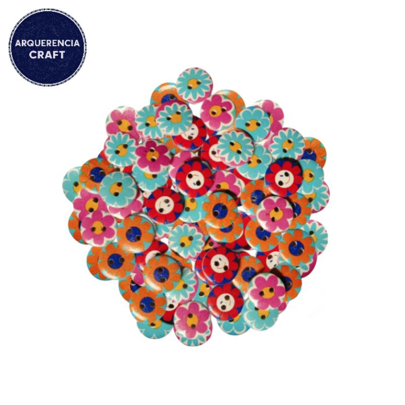 Jual 10 Pcs Kancing Kayu Hias Motif Bunga | Kancing Scrapbook Bentuk ...