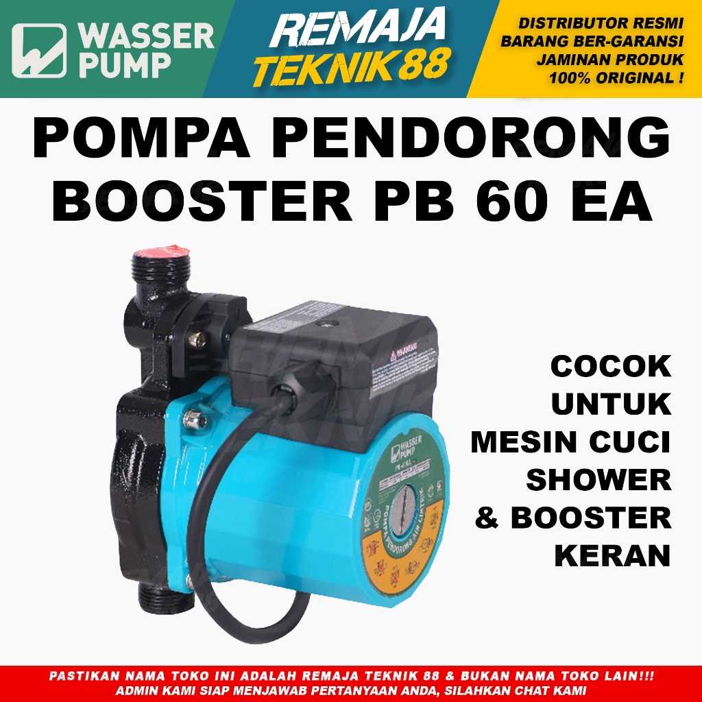 Jual POMPA BOOSTER / WASSER PB-60EA WASSER PB 60 EA/ PENDORONG AIR / DORONG 9 METER | Shopee ...