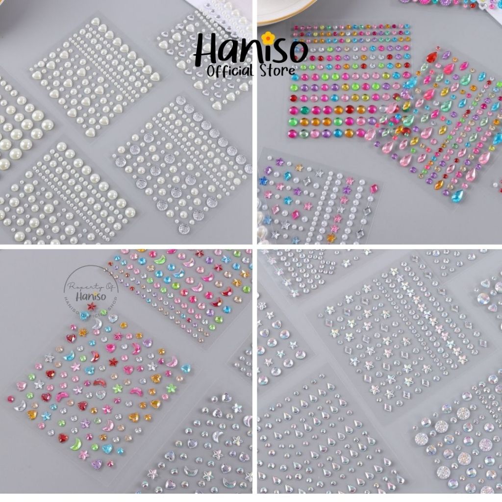 Jual HANISO Stiker Manik Rhinestone Diamond Eye Make Up Sticker 3D ...