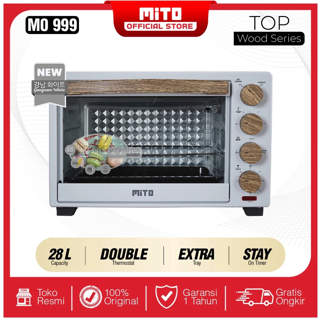 Jual MITO Electric Oven MO999 TOP WOOD SERIES 28L Original White ...