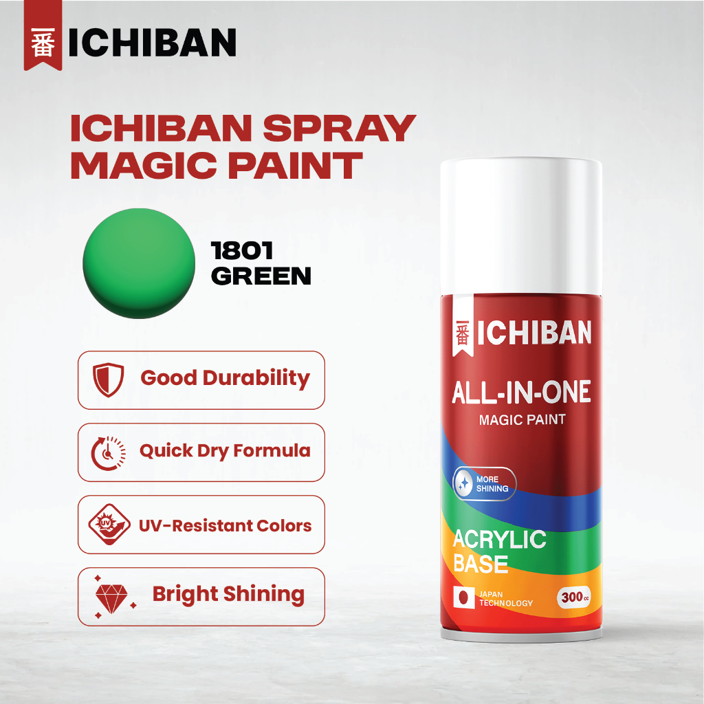 Jual Cat Semprot Ichiban 300cc - Green Hijau 1801 Cat Spray Semprot ...