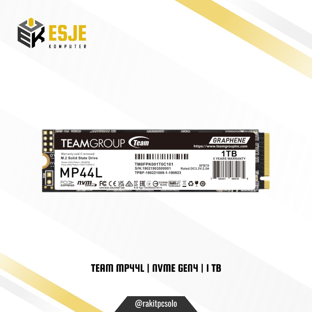 Jual SSD TEAM MP44L M.2 NVME Gen 4 1TB | Shopee Indonesia