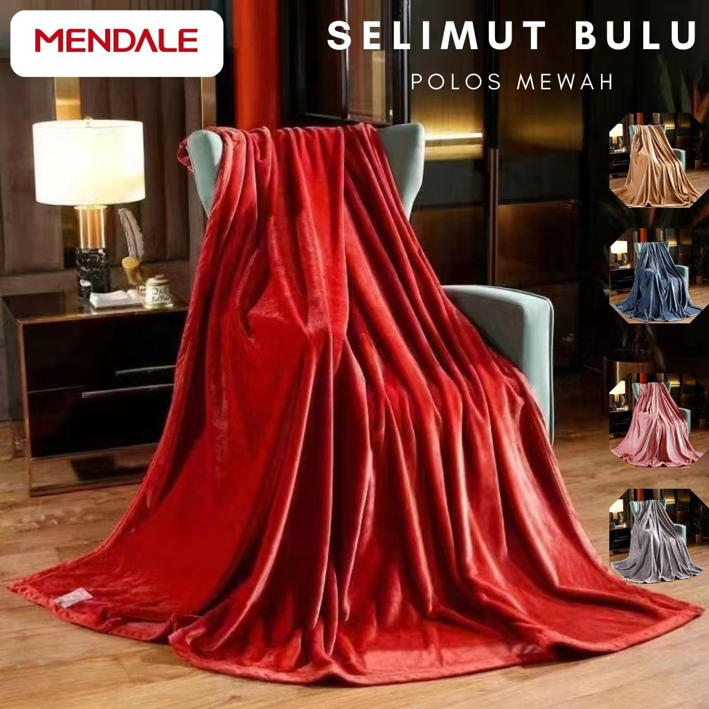 Jual Mendale Selimut Premium Tebal Halus Lembut Motif Polos Dewasa Uk ...
