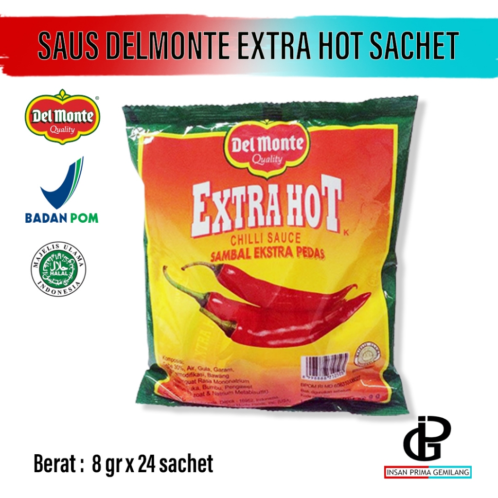 Jual Saos DELMONTE Extra Hot Sachet @8gr x 24 pcs / Del Monte Cabe ...