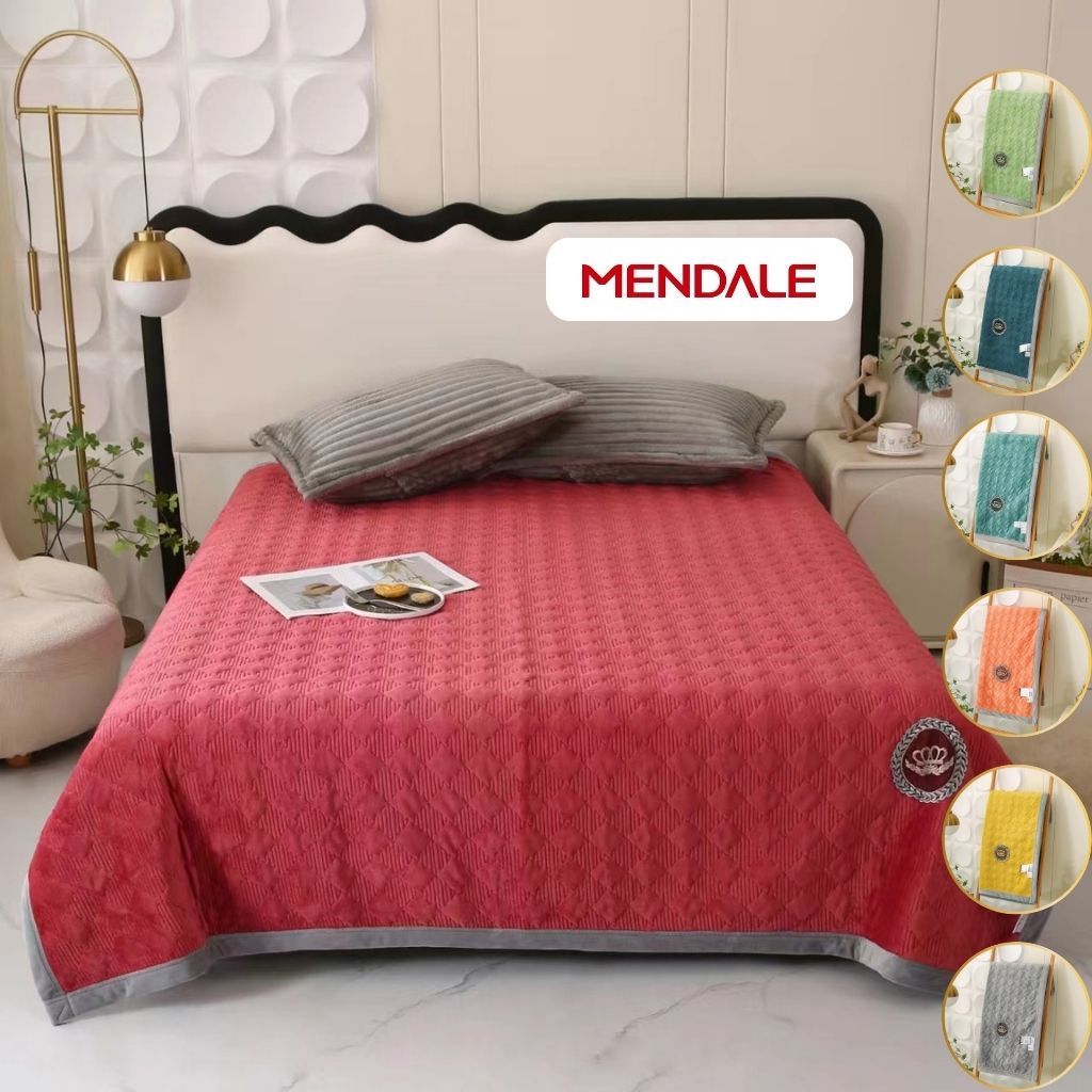 Jual Mendale Selimut Polos Embos Lebih Tebal Bermotif Halus Lembut ...