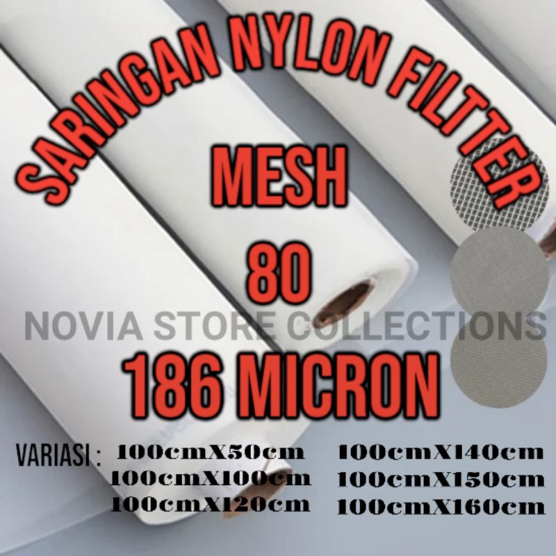 Jual kain saringan nylon mesh 80 /186 micron | Shopee Indonesia