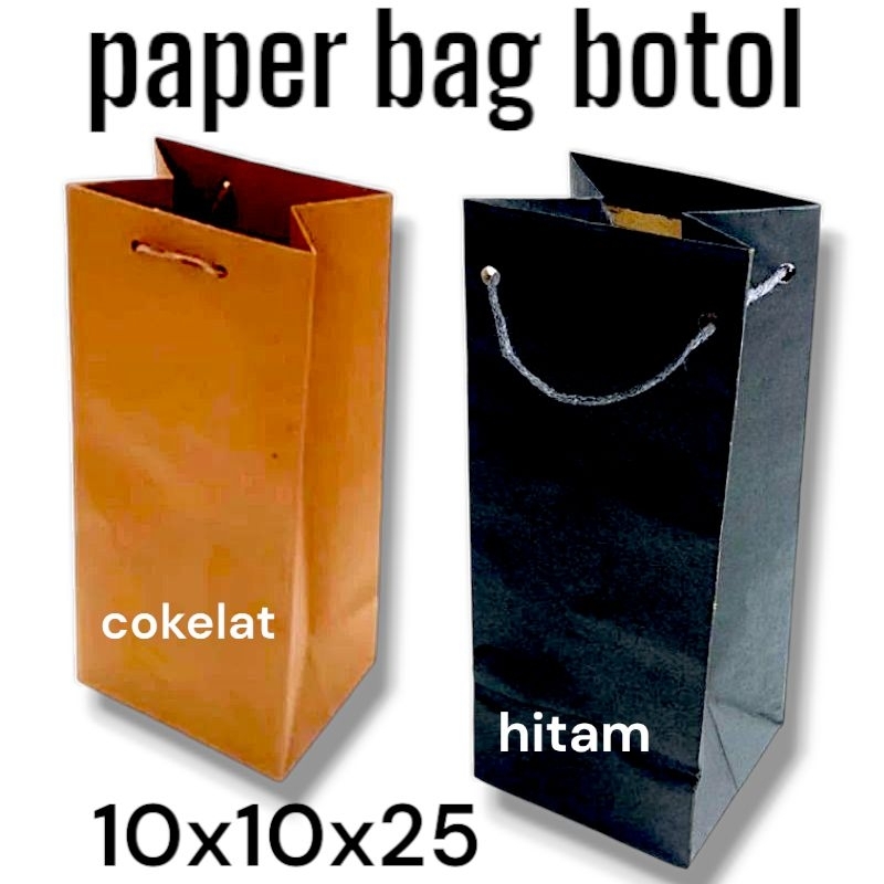 Jual PAPER BAG BOTOL 10 X 10 X 25 CM | Shopee Indonesia
