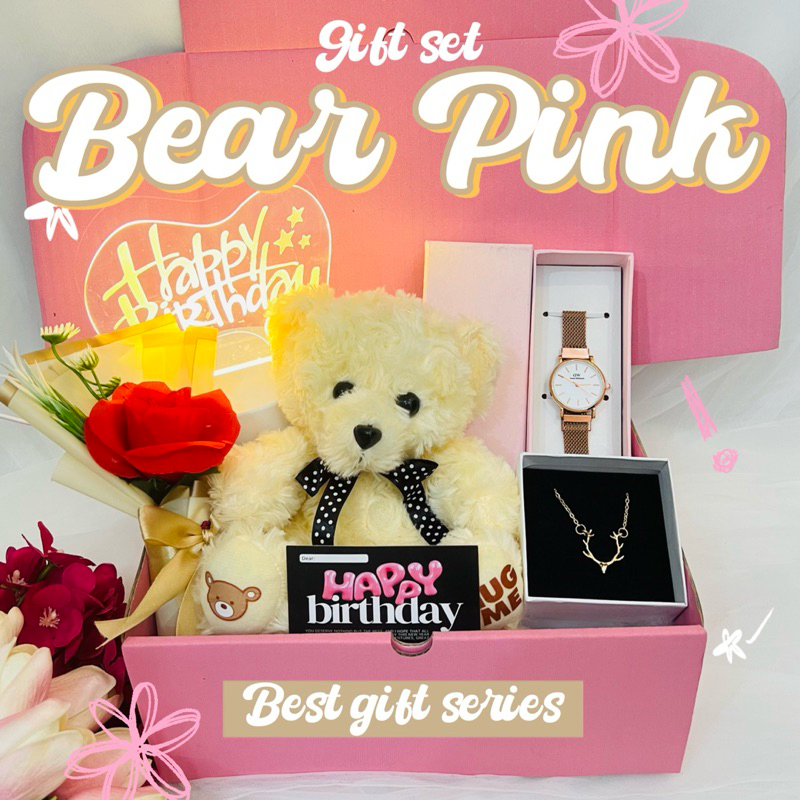 Jual Hampers Gift Box Boneka teddy bear Valentine / BEAR PINK Series ...
