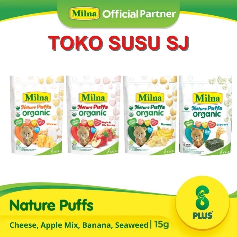 Jual MILNA NATURE PUFFS ORGANIC 15 GR /CHEESE/BANANA/APPLE & MIX ...