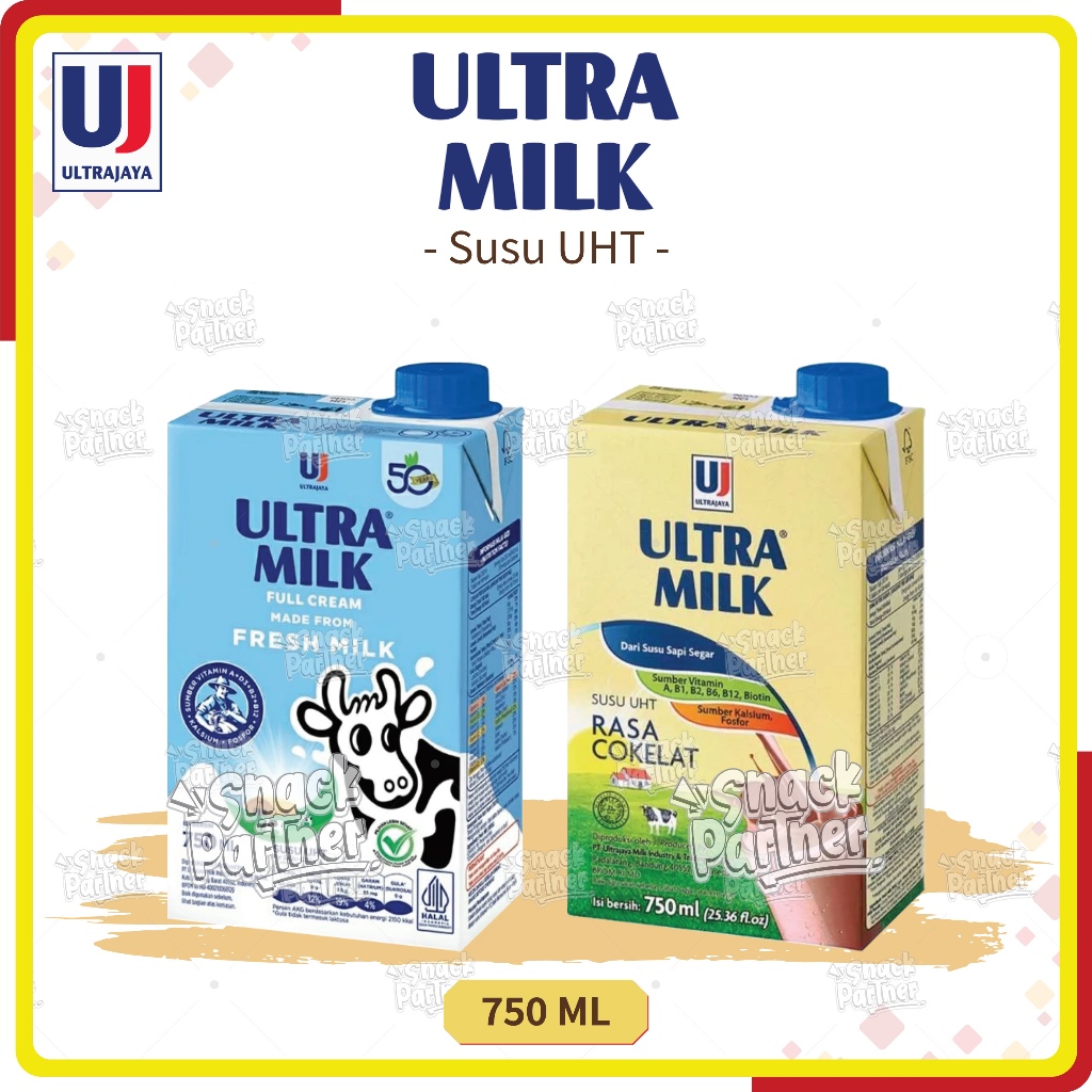 Jual ULTRA MILK Susu UHT 750 ML - Full Cream Plain Choco Chocolate ...