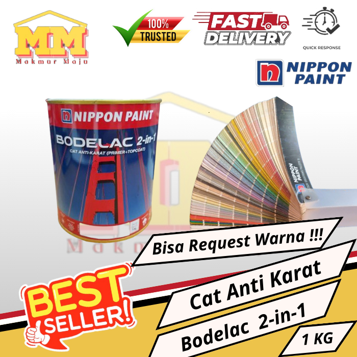 Jual Cat Besi Dan Kayu Anti Karat Bodelac 2 IN 1 Tinting 1kg | Shopee ...