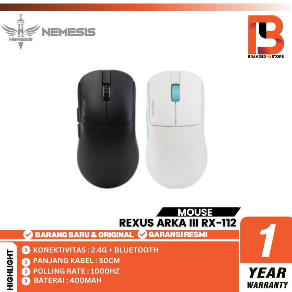Jual REXUS ARKA III RX-112 WIRELESS Gaming Mouse Original | Shopee ...