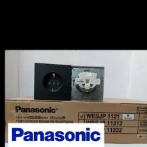 Jual Stop Kontak dengan grounding (CP) 16A 250V WESJP 1121 B Panasonic CP Minimalis Black WESJP ...