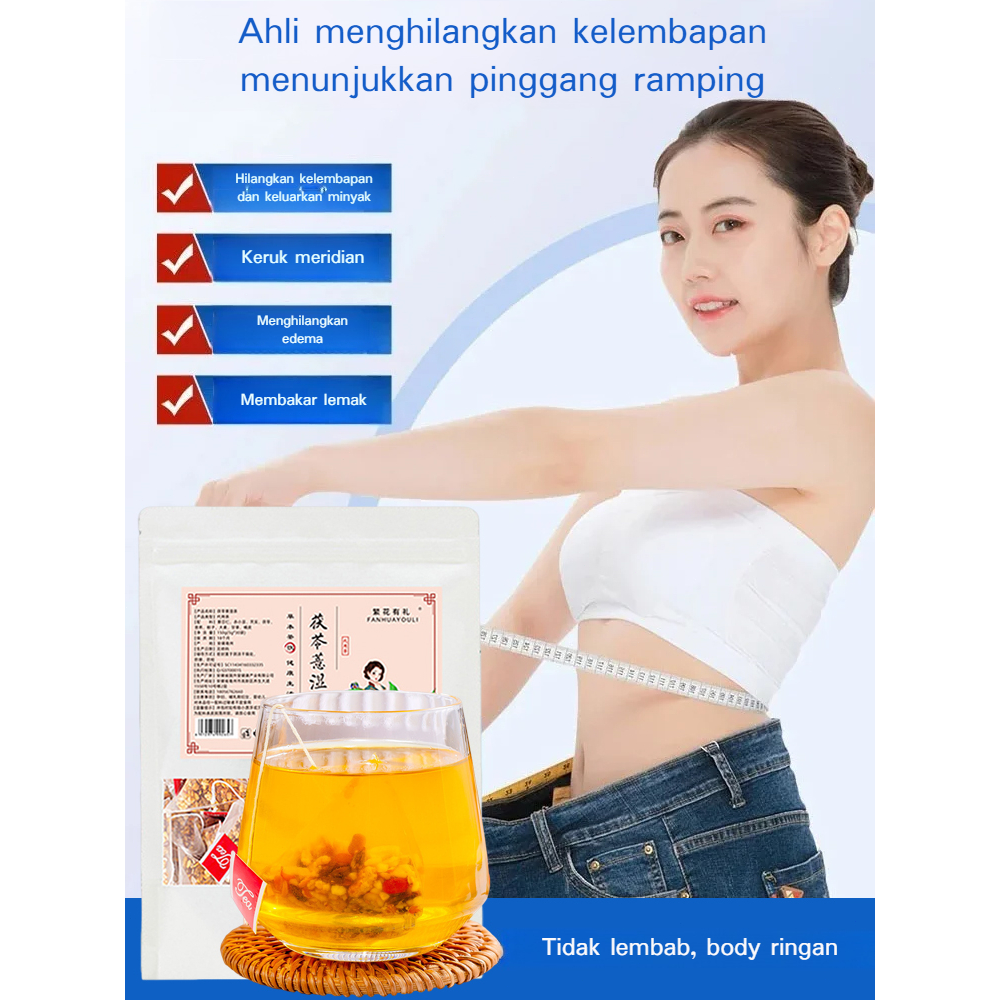 Jual [Beli 2 gratis 1][Teh Basah Merek Lama]Teh Meishi Poria, Coix, dan Barley 150g(5g*30 paket ...