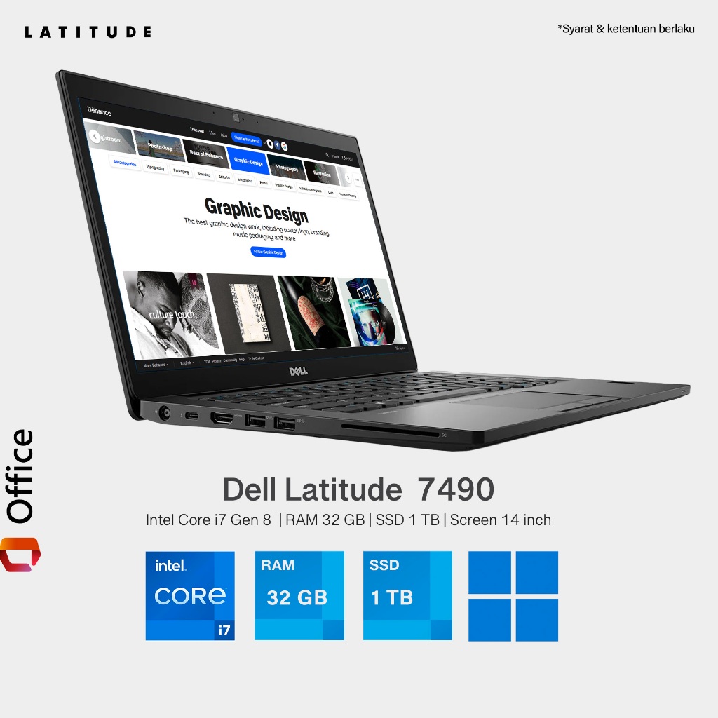 Jual LAPTOP DELL 7490 Core i7 GEN 8 RAM 32 GB SSD 1 TB Layar 14 inch ...