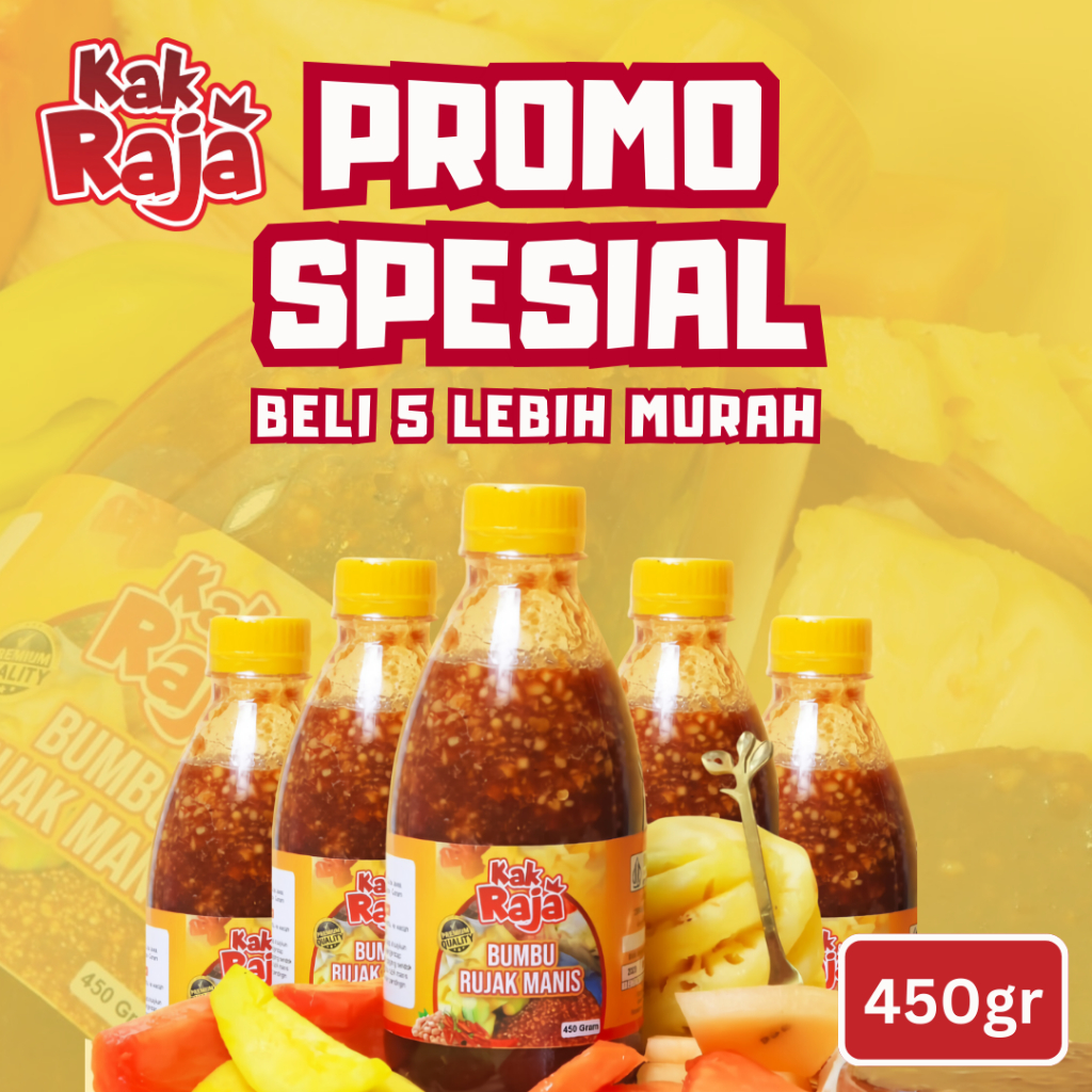 Jual Promo Spesial Bumbu Rujak Manis Kak Raja Kemasan 450 Gram Original ...