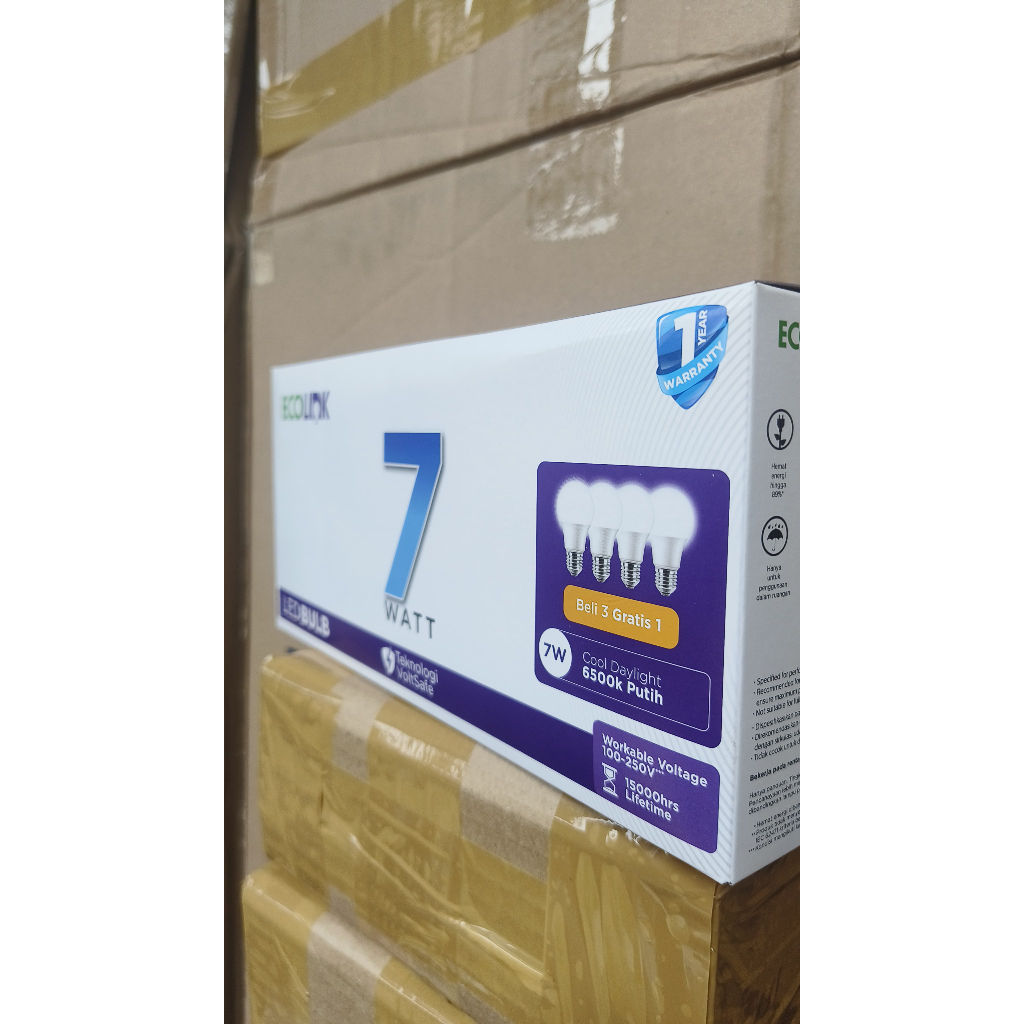 Jual Lampu LED Ecolink 7 Watt Multipack Beli 3 Gratis 1 Putih Cool Day ...
