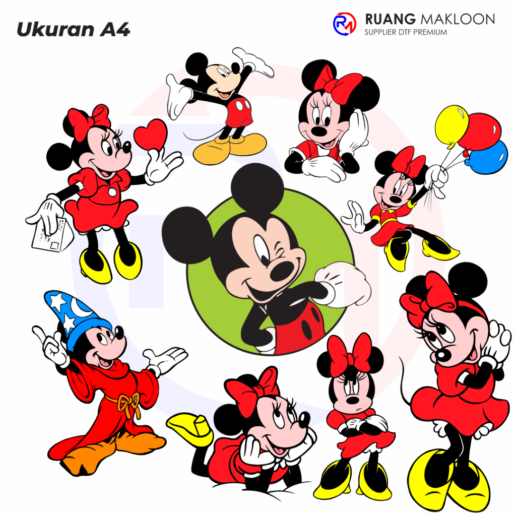 Jual Sablon Setrika Sablon DTF Satuan A4 Mickey Mouse - SIAP PRESS ...