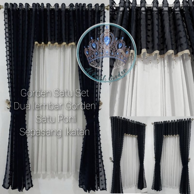 Jual Jual Gorden Satu Set Poni Atas Pintu Bahan Pitrase Rubyah Warna ...