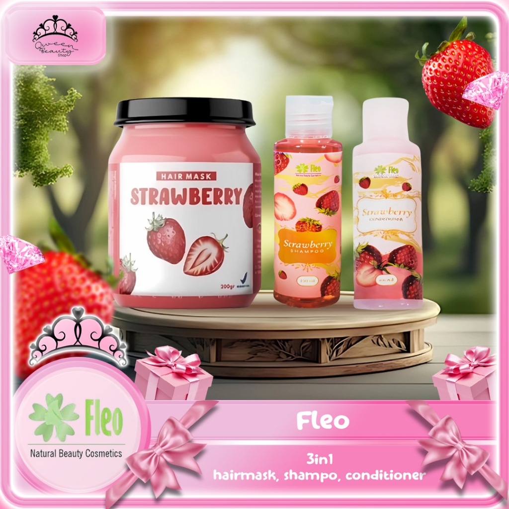 Jual [BPOM] paket perawatan rambut Fleo 3in1 hairmask, shampo ...
