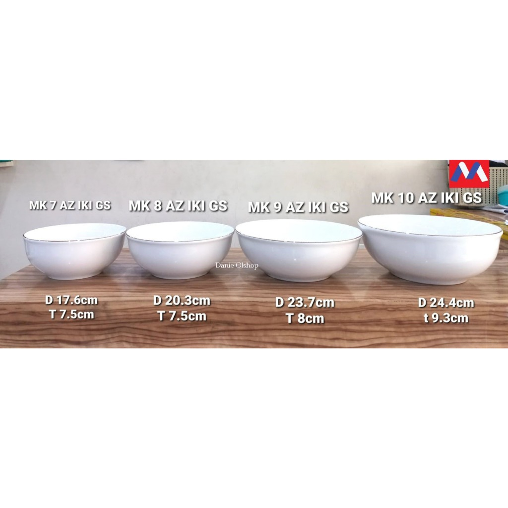 Jual 1pcs Mangkuk Saji 17,6cm-24,5cm Gold Lining Indo Keramik | Shopee ...