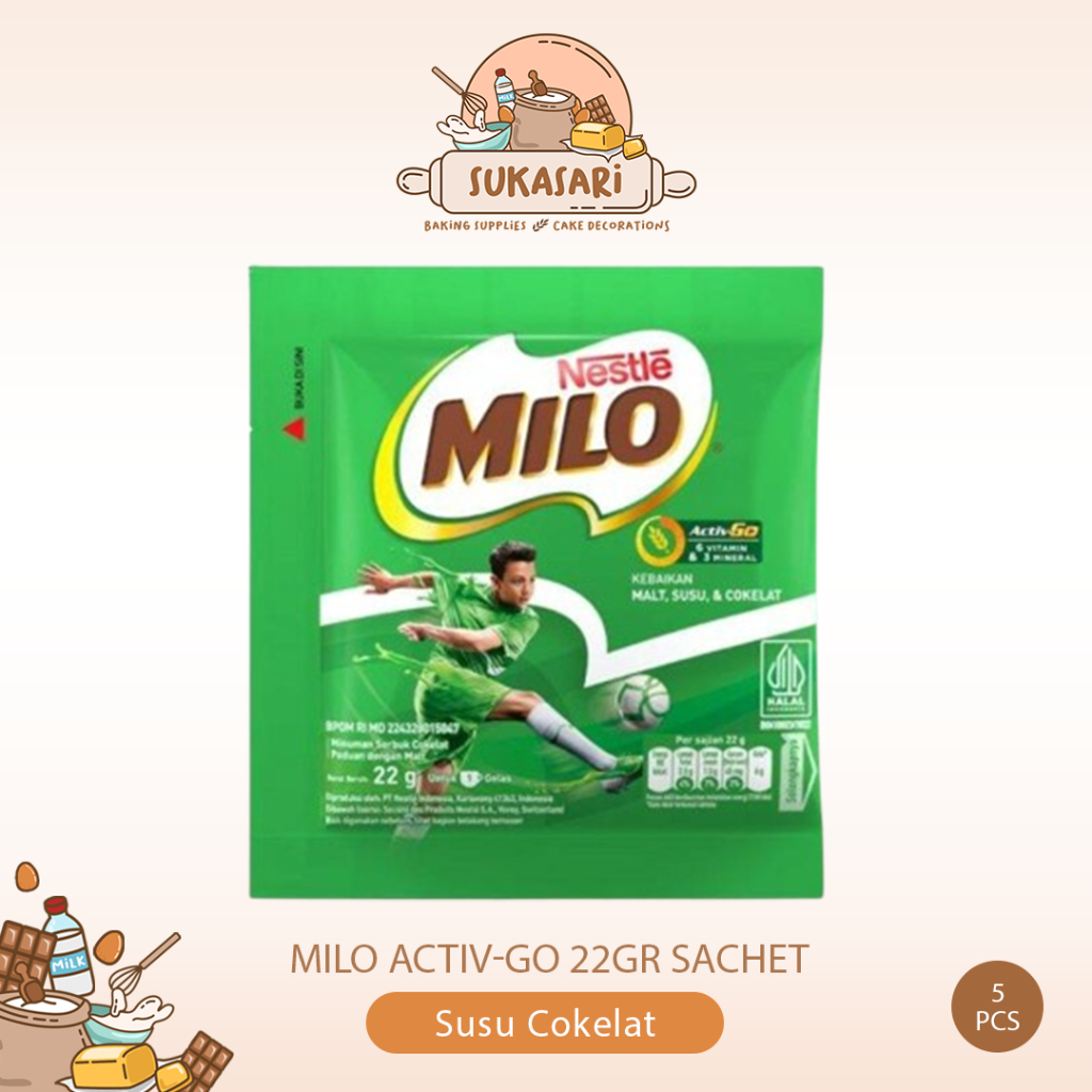 Jual Milo Activ-Go 22gr x 5 pc kemasan Sachet Renceng Susu Cokelat ...