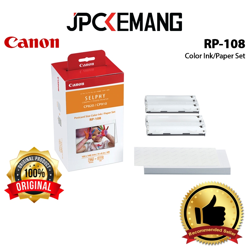 Jual Canon RP-108 Color Ink Paper Set for Canon SELPHY Printer Canon ...