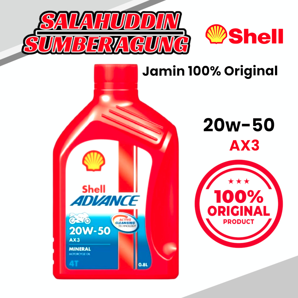 Jual Oli Mesin Shell Advance Mineral AX3 20W-50 800ML Jamin Original ...