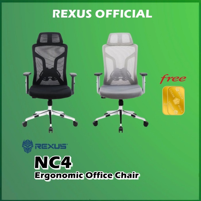 Jual Rexus NC4 Ergonomic Office Chair Kursi Kantor NC-4 Adjustable ...