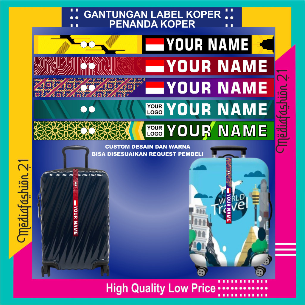 Jual Gantungan Label Penanda Koper / Tas Lugage Tag Koper Custom Desain ...