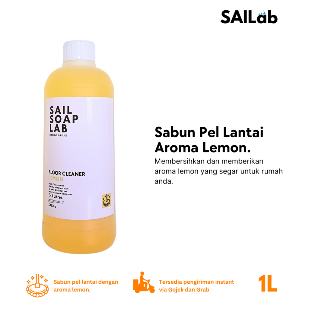 Jual Sabun Pel Lantai Aroma Lemon 1 Liter - Sail Soap Lab Floor Cleaner ...