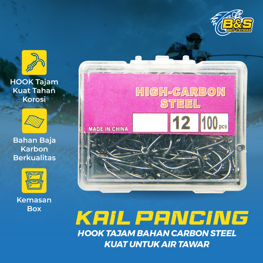 Jual 50-100Pcs Kail Pancing Tajam Bahan Carbon Steel Kuat Untuk Air ...