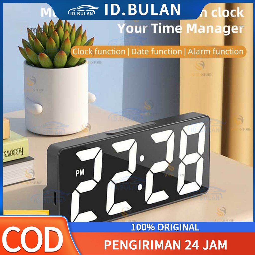 Jual Jam Meja Dinding Digital LED Clock Bentuk Angka Modern Minimalis ...