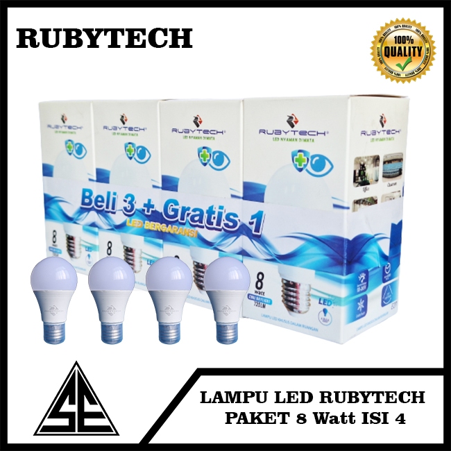 Jual LAMPU LED RUBYTECH PAKET 8 Watt | Shopee Indonesia