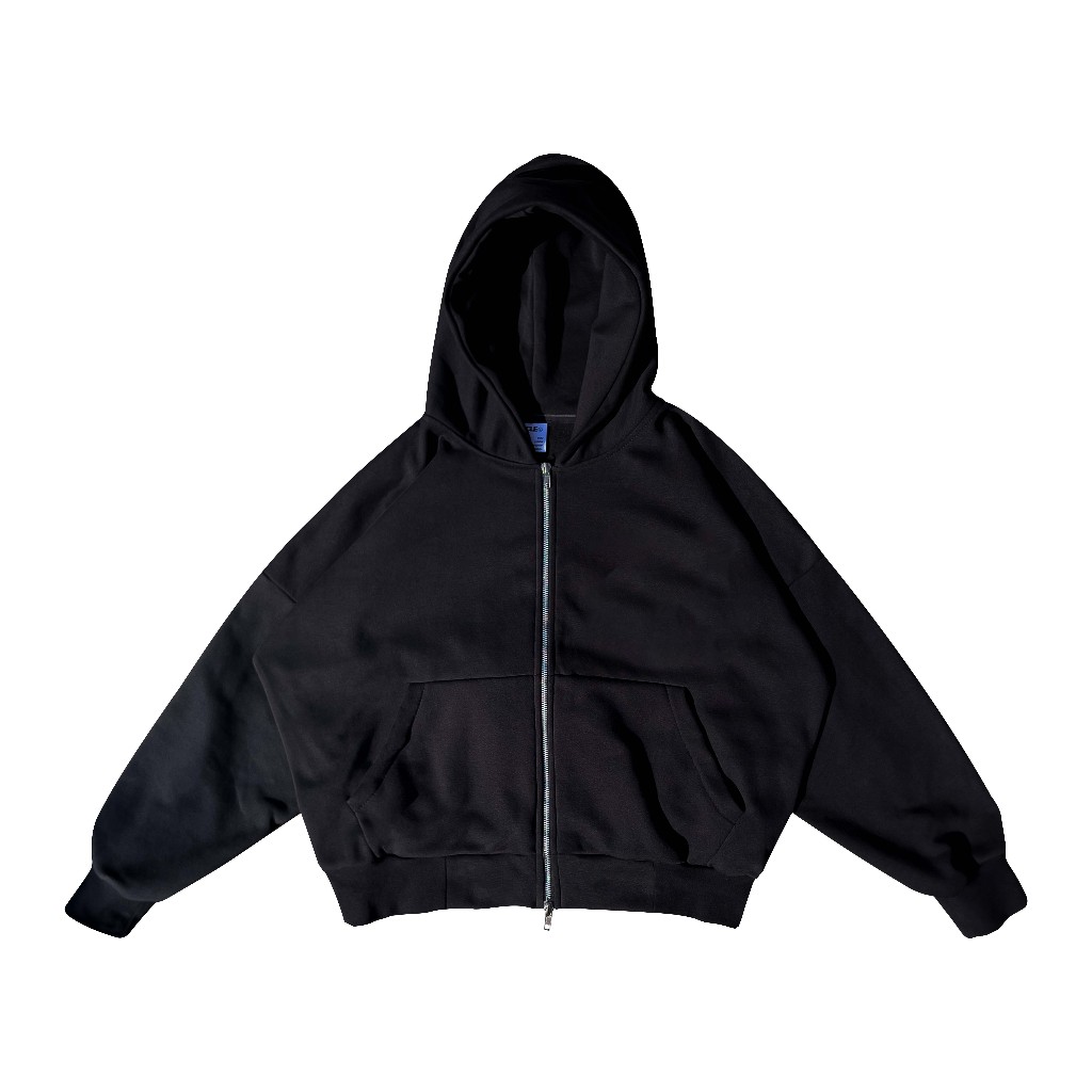 Jual Sociale - Hoodie Double Zipper Polos Sweater Hitam Regular Unisex ...