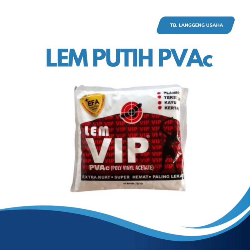 Jual VIP LEM PUTIH PVAC PLAMIR KAYU KERTAS KARDUS KAIN KACA KERAMIK ...