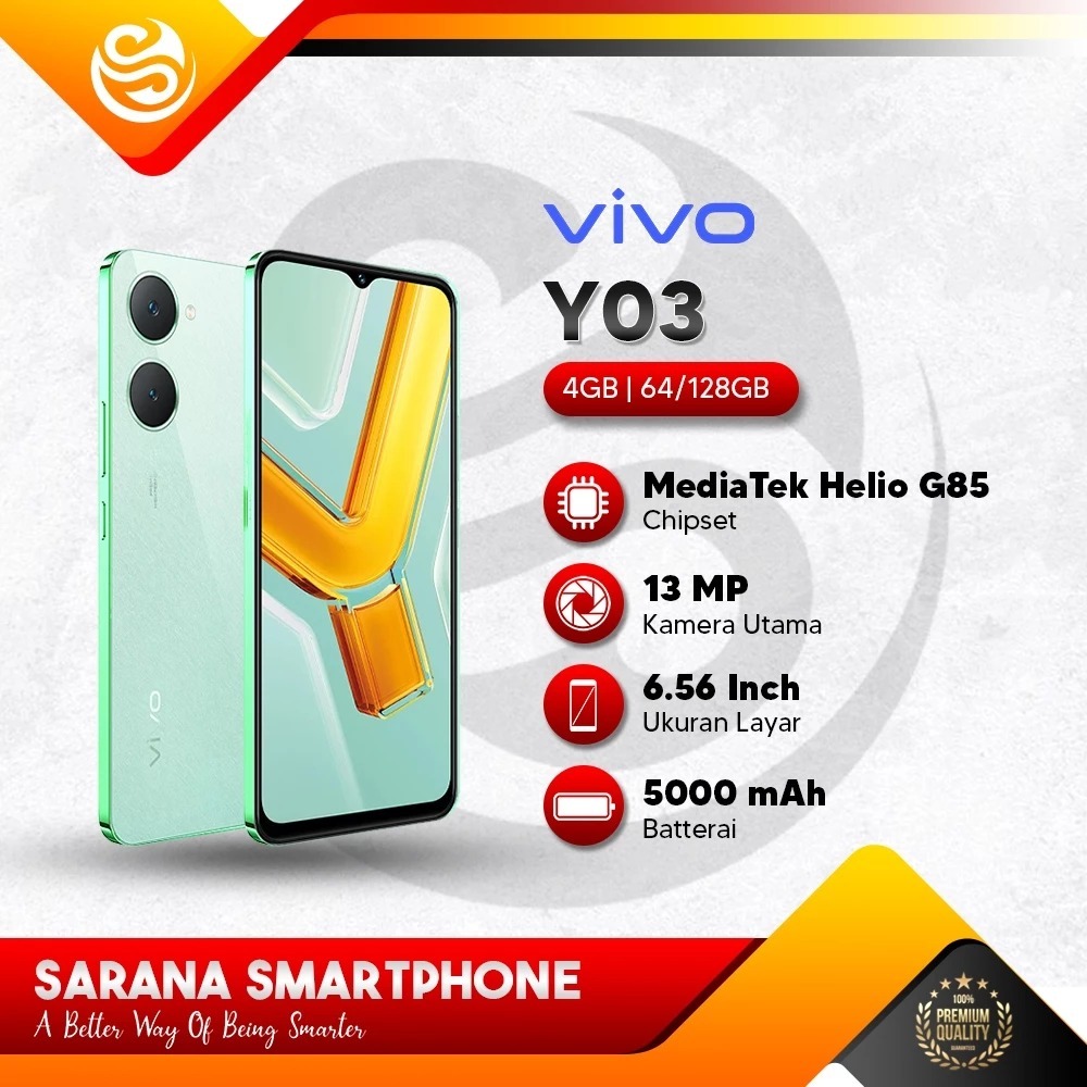 Jual Vivo Y03 RAM 4/64GB 4/128GB 5000mAh Battery Helio G85 Gaming Processor | Shopee Indonesia