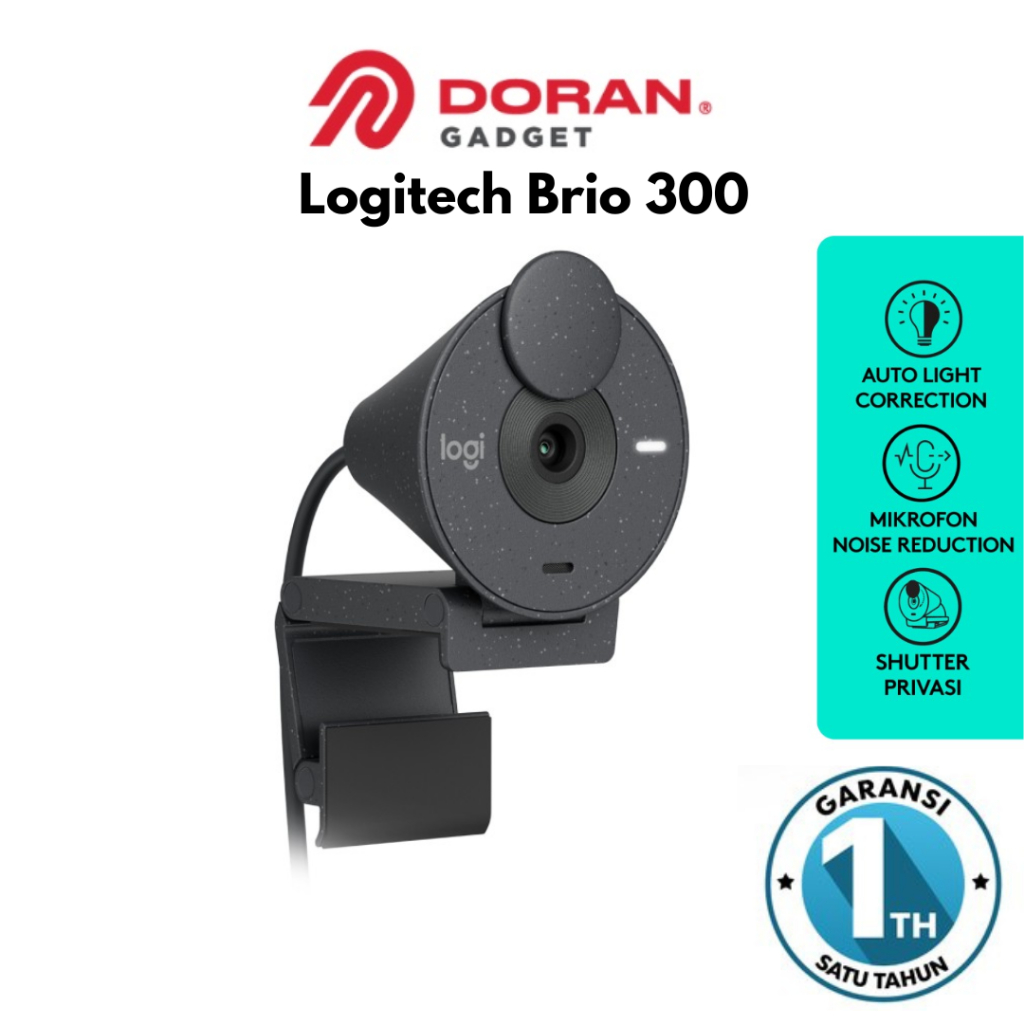 Jual Logitech Brio 300 Webcam Full HD Shutter Privasi & Noise-Reducing ...
