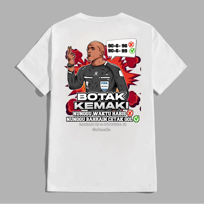 Jual Kaos Baju Wasit Curang Botak Kemaki Wasit Bahrain VS Indonesia ...