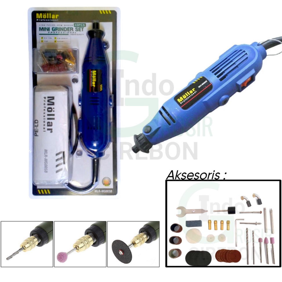 Jual MOLLAR Mini Die Dye Grinder Blister 4 Pc Mini Grinder Set Bor ...